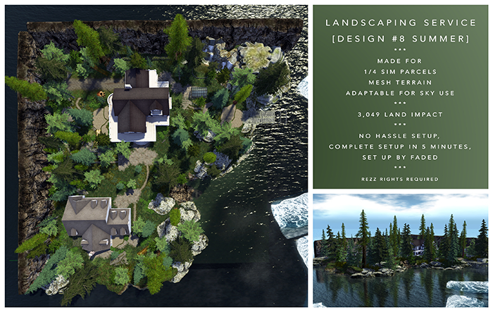 Second Life Marketplace - [F] Landscape 8 - Pine Hill - SUMMER (1/4 Sim)